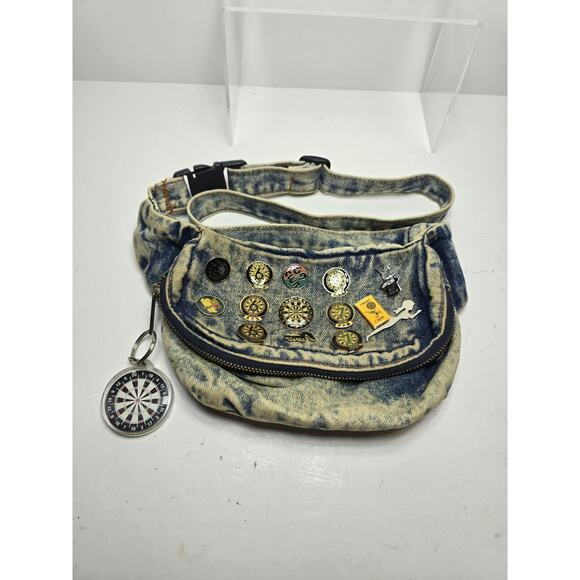 Vintage | Bags | Vintage Fanny Pack Bum Belt Bag 8s Acid Wash Denim ...